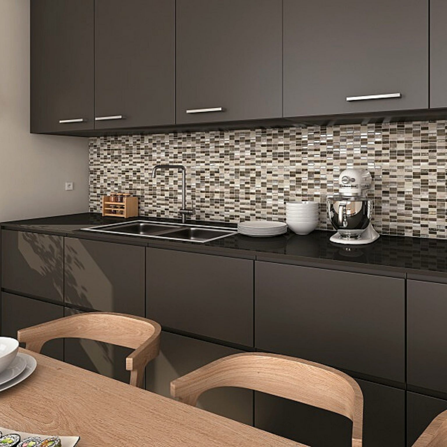 Kit Kat Grey Mosaic Tile - Love Mosaic