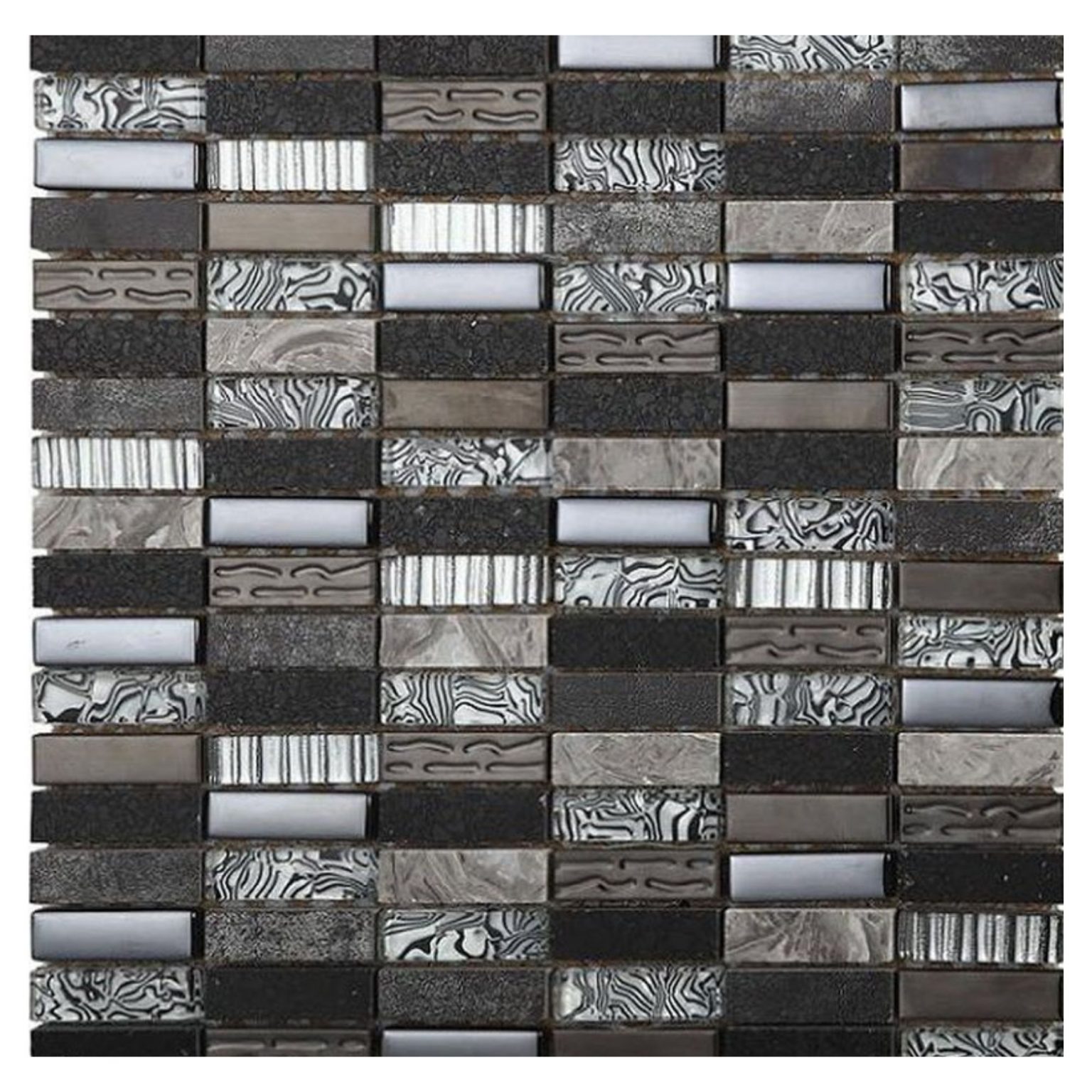 Kit Kat Grey Mosaic Tile - Love Mosaic