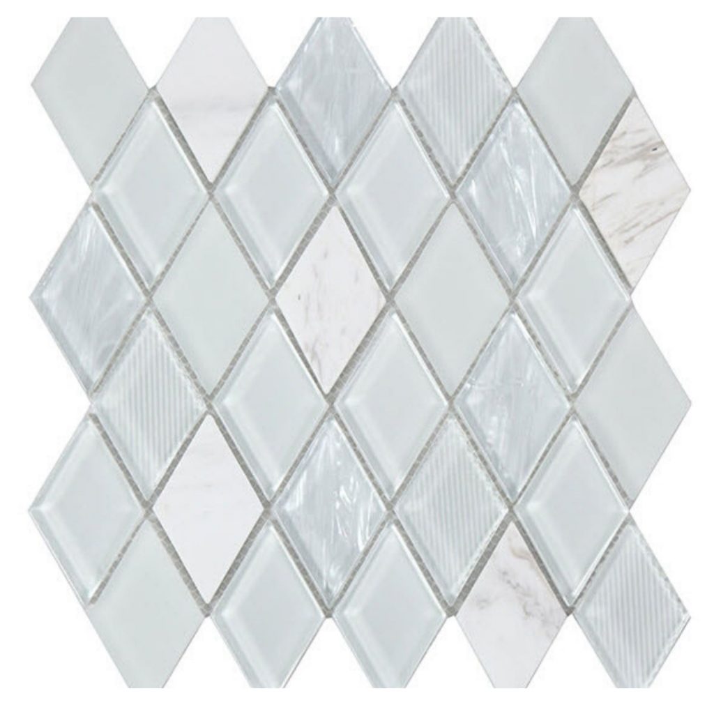 Diamond White Mosaic Tile - Love Mosaic