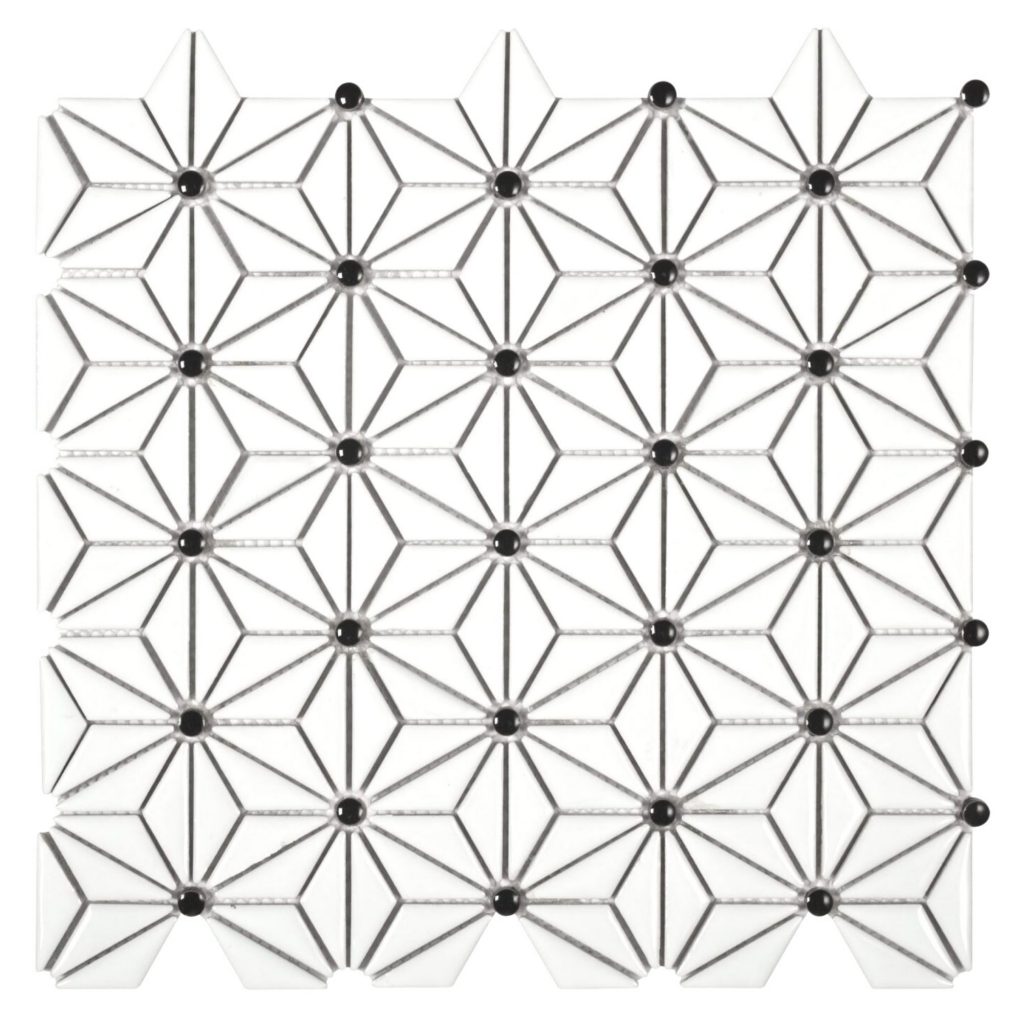Kyoto White Star Mosaic Tile - Love Mosaic