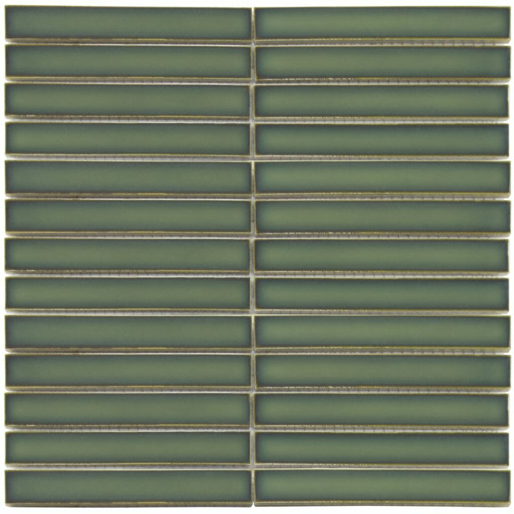 Kit Kat Forest Green Mosaic Tile - Love Mosaic