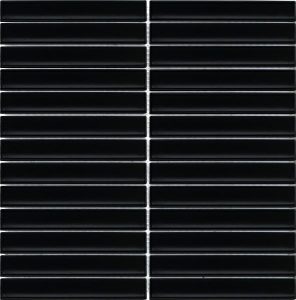 Kit Kat Black Matt Mosaic Tile - Love Mosaic
