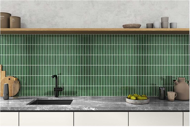 Kit Kat Victorian Green Mosaic Tile - Love Mosaic