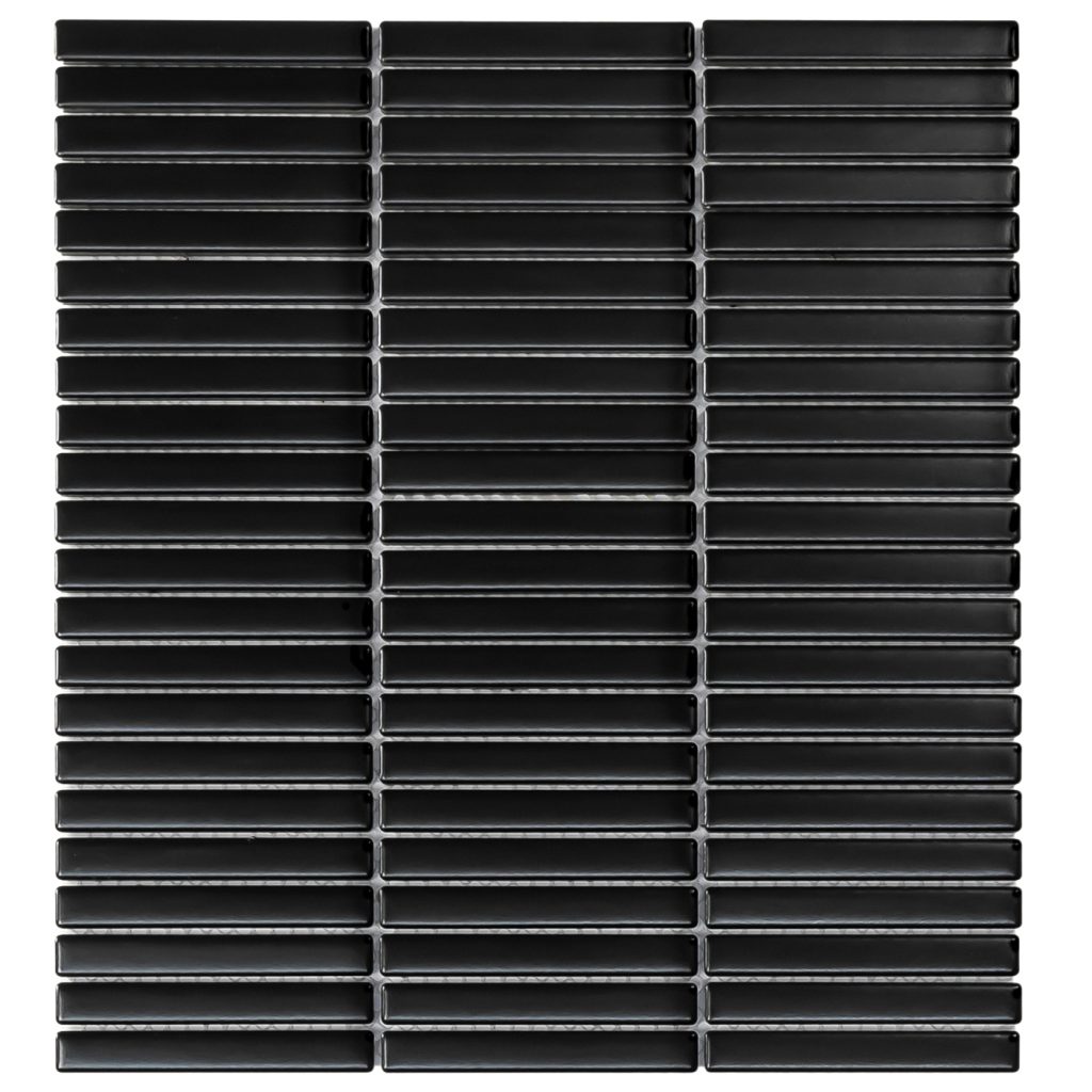 Kit Kat Mini Matt Black Mosaic Tile - Love Mosaic