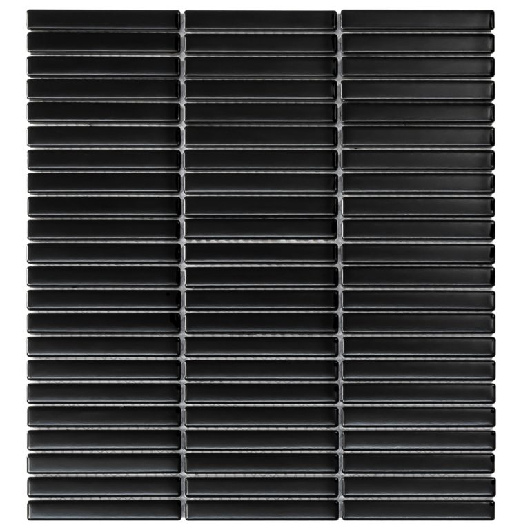 Kit Kat Mini Matt Black Mosaic Tile - Love Mosaic