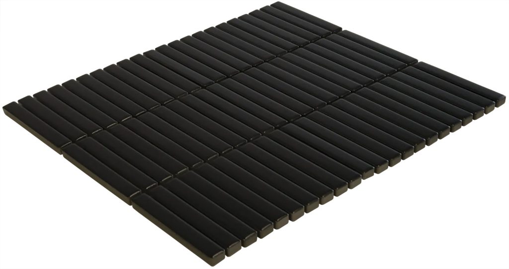 Kit Kat Mini Matt Black Mosaic Tile - Love Mosaic